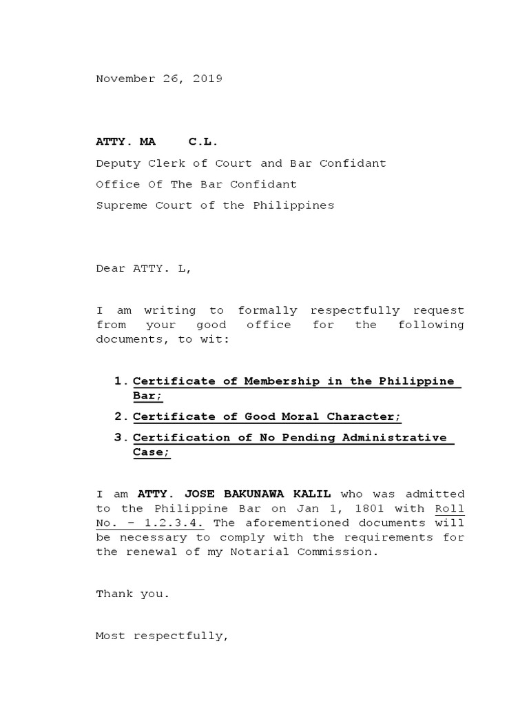 Letter Request Obc | PDF