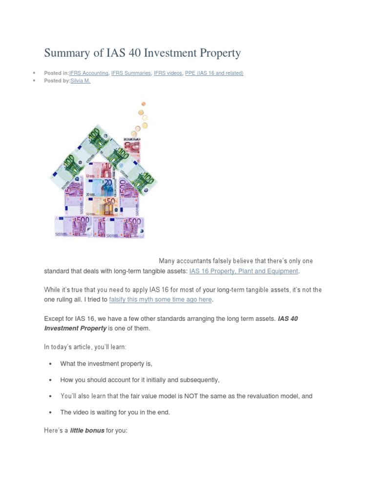 Summary of IAS 40 Investment Property | PDF | International Financial Reporting Standards | Fair ...