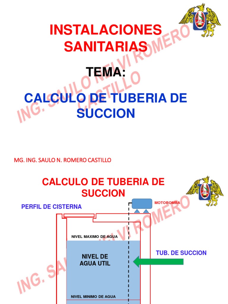 05 Calculo de Tuberia de Succion | PDF | Herramientas | Tubería (transporte de fluidos)