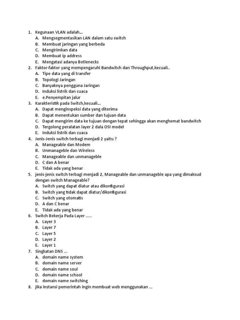 Panduan Lengkap VLAN dan Switch Jaringan | PDF | Metode & Bahan Ajar | Teknologi & Rekayasa