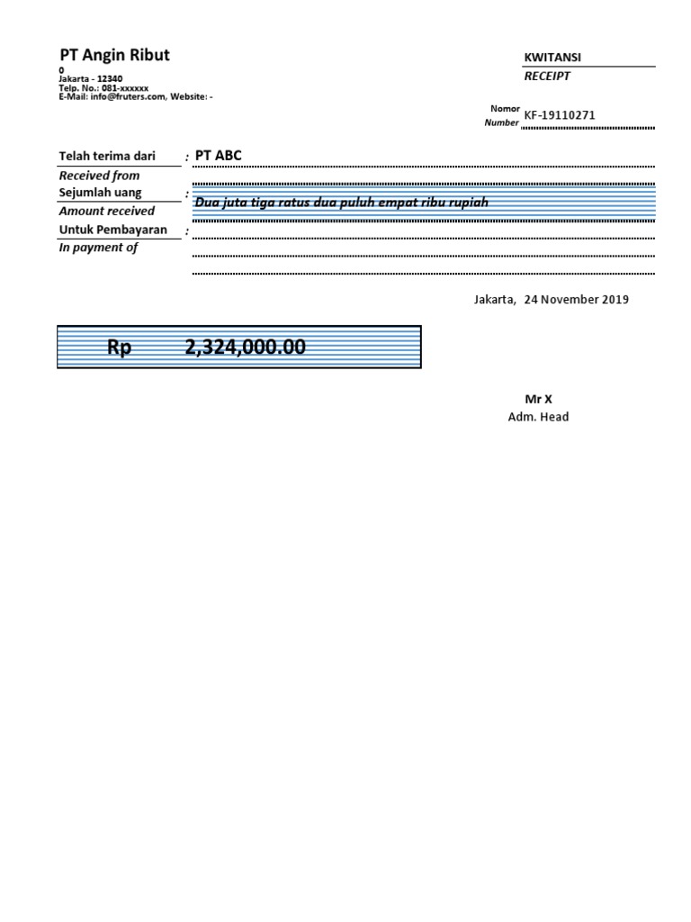 Pembayaran PT ABC kepada PT Angin Ribut | PDF