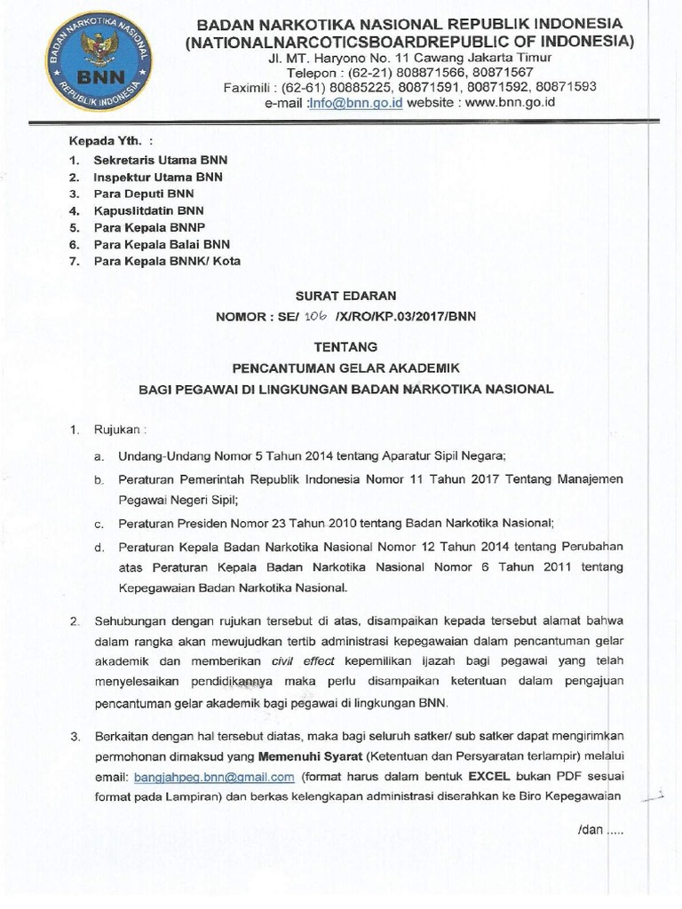 Surat Pernyataan BNN | PDF