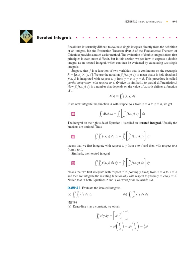 Iterated Integrals and Fubini's Theorem | PDF | Integral | Theoretical ...