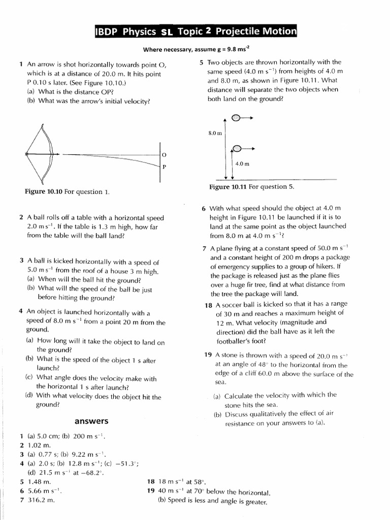 2 1 Projectile Motion Pdf Speed Velocity