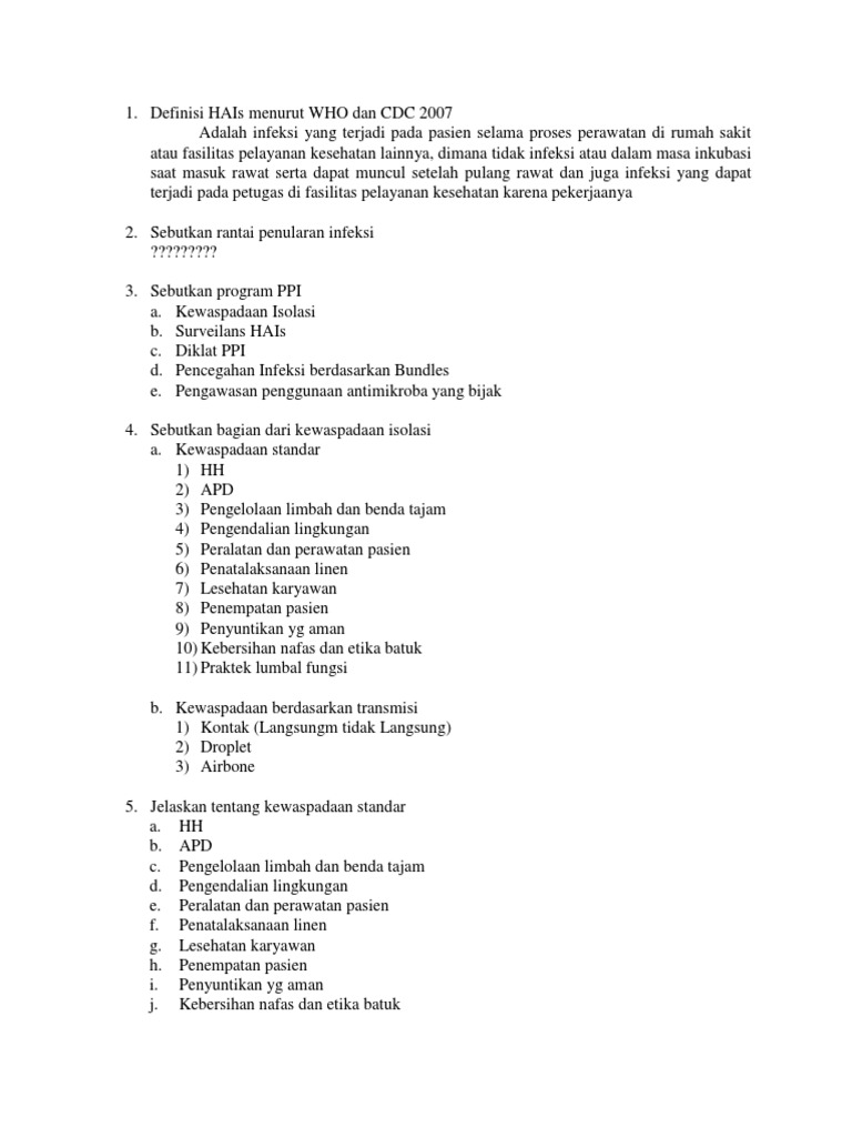 Definisi HAIs Menurut WHO dan CDC | PDF | Pengembangan Diri