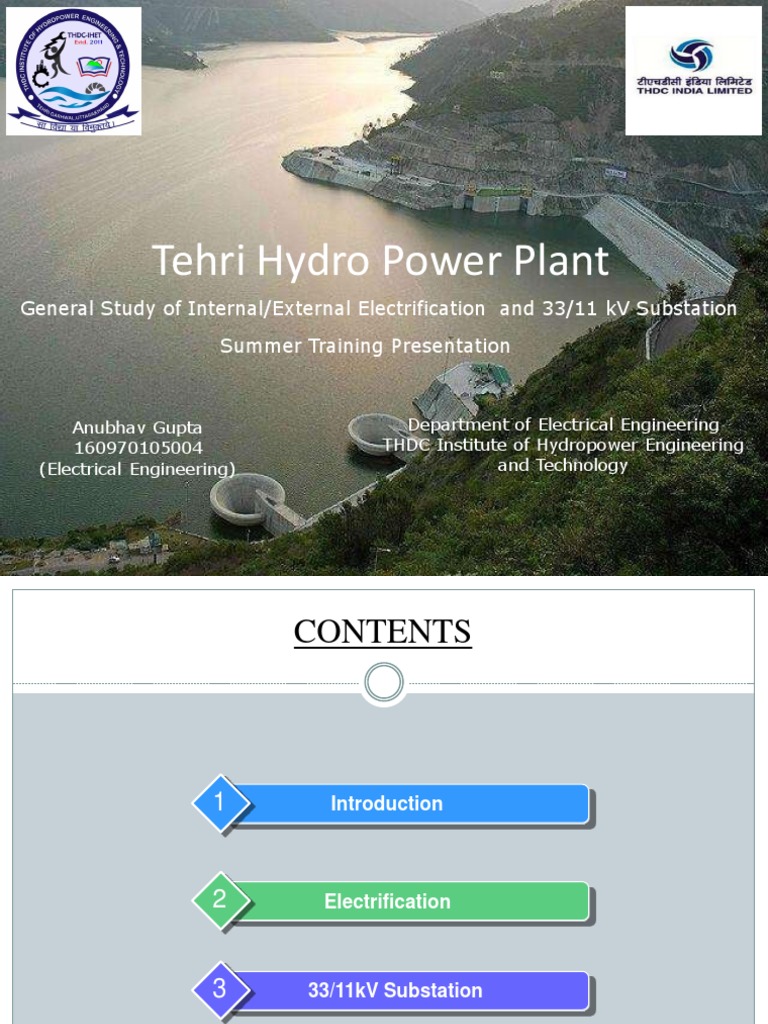 Anubhav Gupta PPT THDC-IL | PDF | Electrical Substation | Transformer