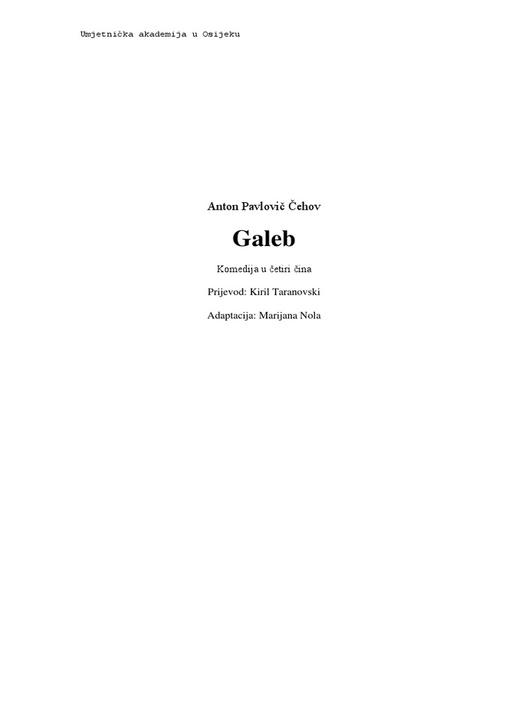Galeb A. P. Čehov | PDF