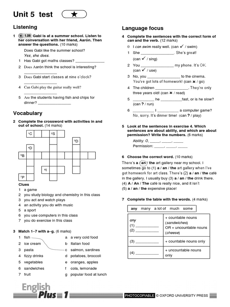 Unit 5 Basic 5th Grade | PDF | Foods