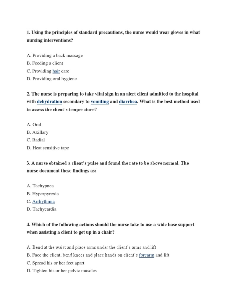 Fundamentals of Nursing and Nursing Health Assessment Question Bank ...