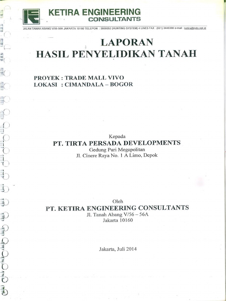 Hasil Penyelidikan Tanah PDF | PDF