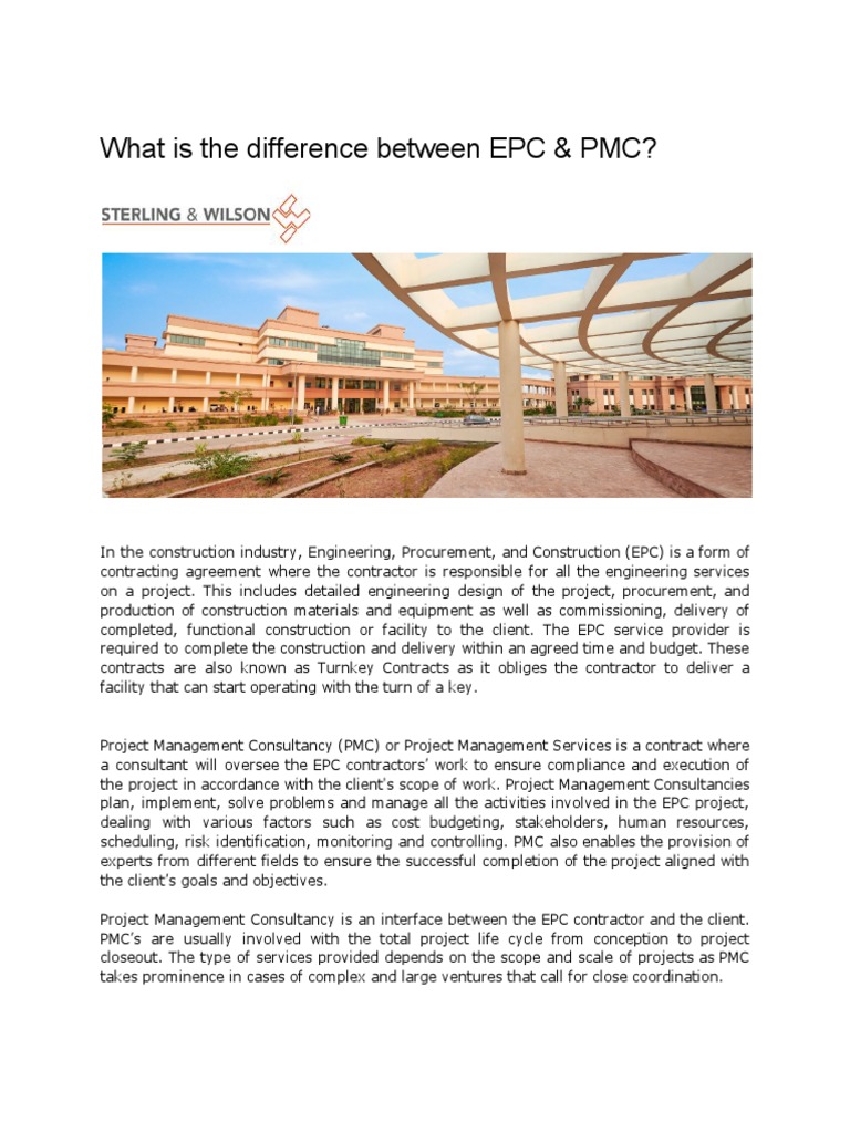 EPC vs PMC: Key Differences Explained | PDF | Project Management ...