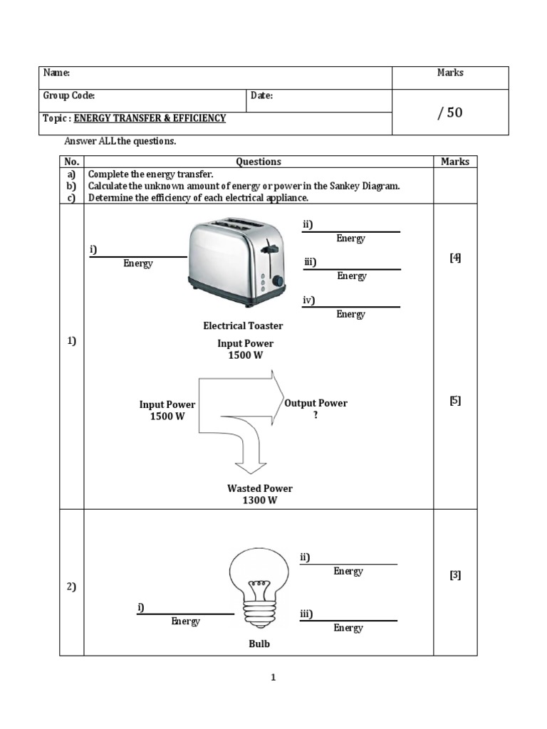 Toaster Energy Transfer Analysis | PDF | Nature | Electrical Engineering