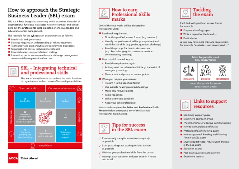 SBL Exam Approach Infographic | PDF | Question | Leadership