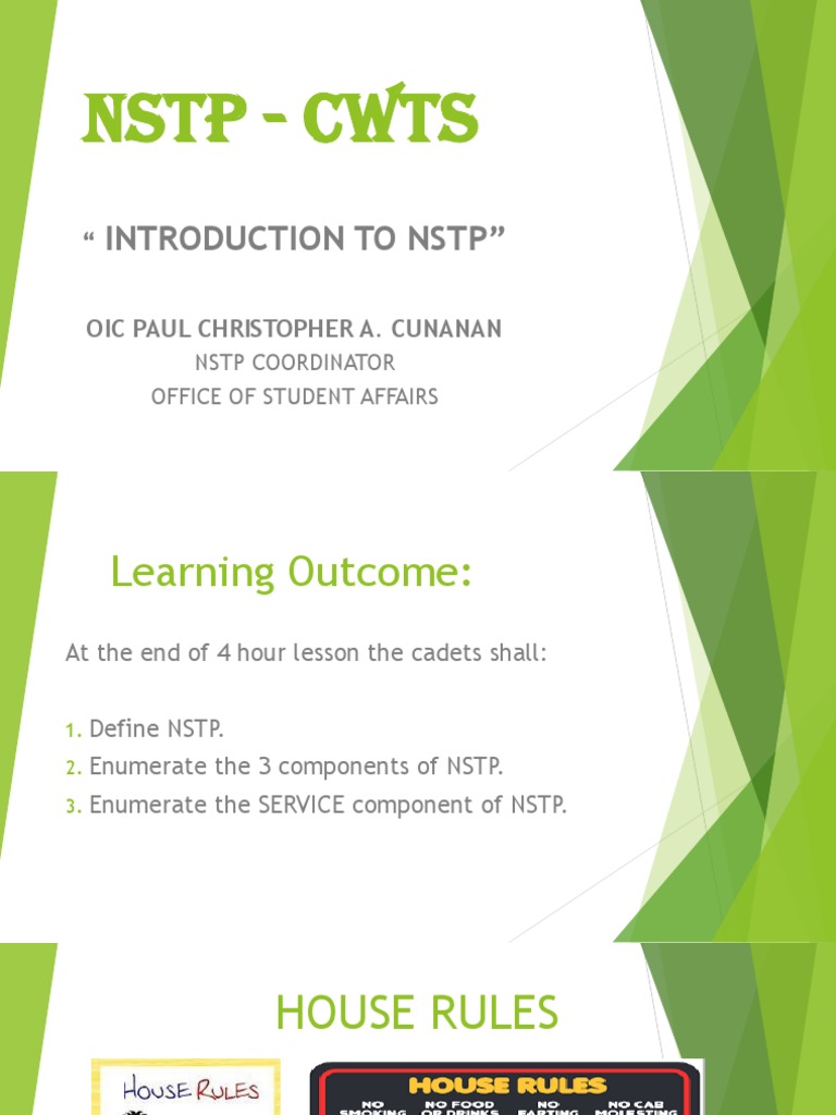 NSTP - Cwts Introduction | Reserve Officers' Training Corps | Behavior ...