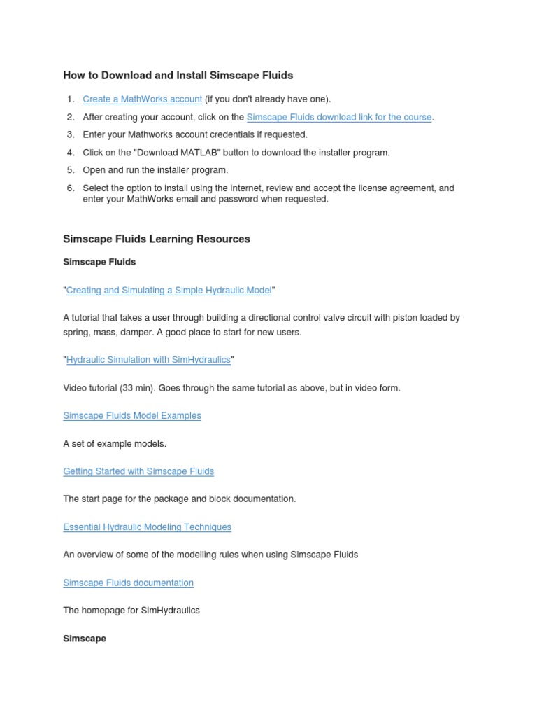 Downloading Simscape Fluids Guide | PDF | Matlab | Simulation