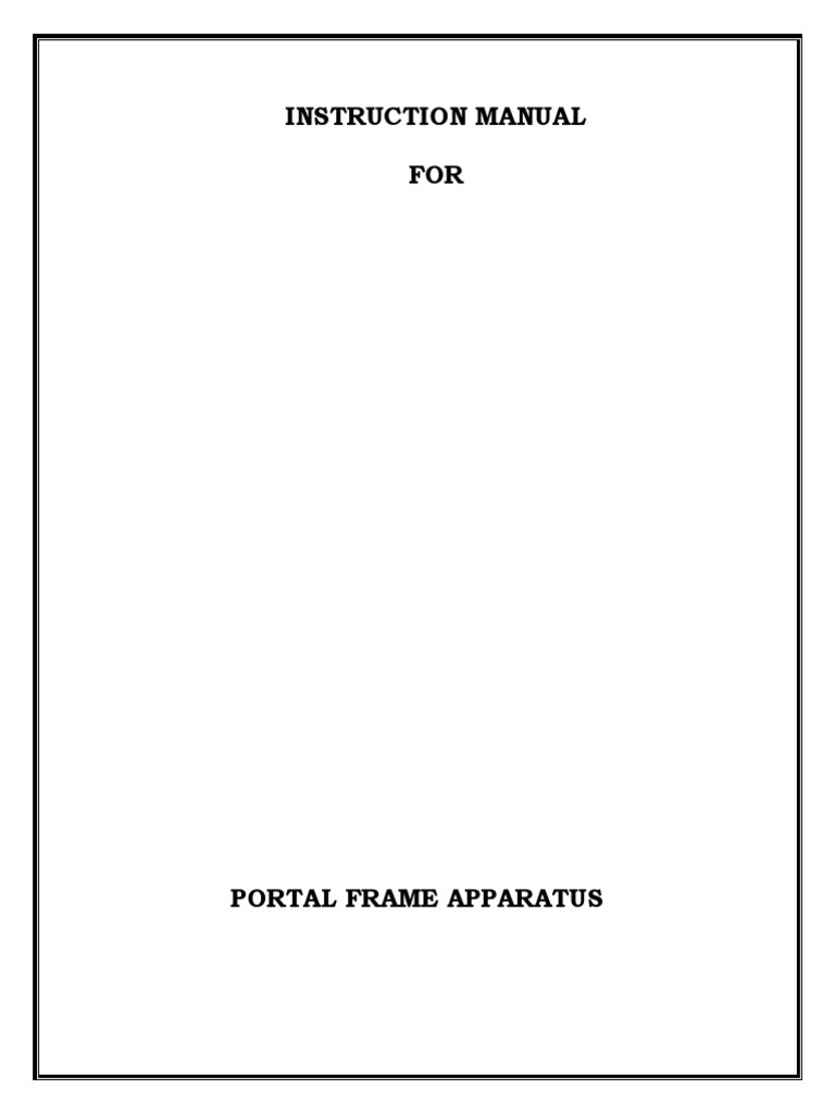 Portal Frame Apparatus Manual | PDF | Teaching Methods & Materials