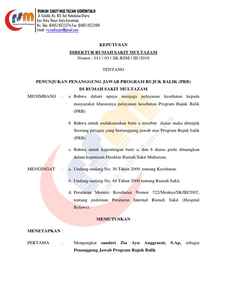 SK Program Rujuk Balik | PDF