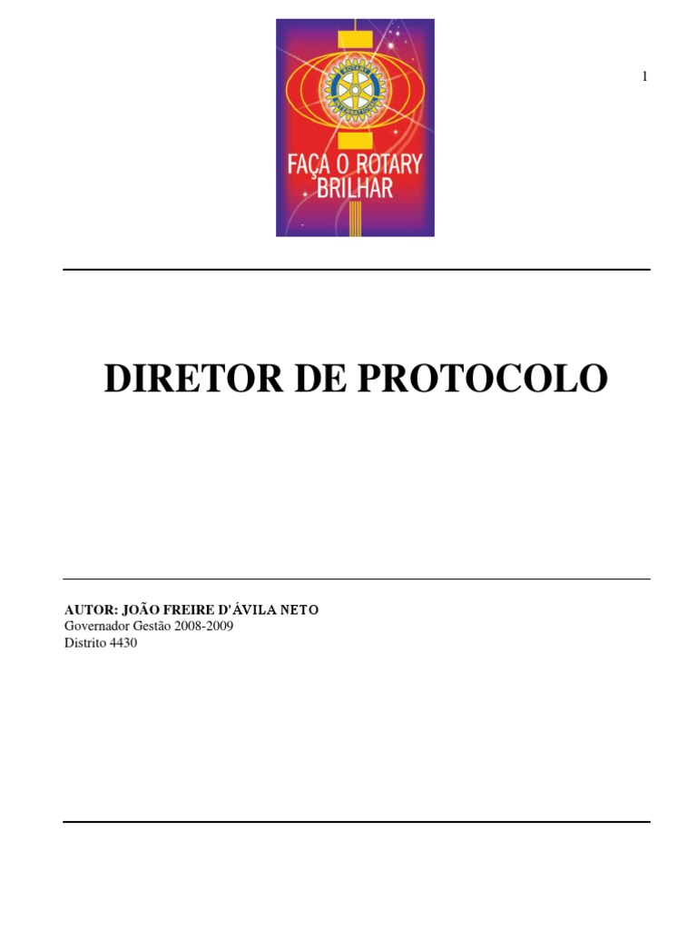 Funções do Diretor de Protocolo Rotary | PDF | Gabinete (governo ...
