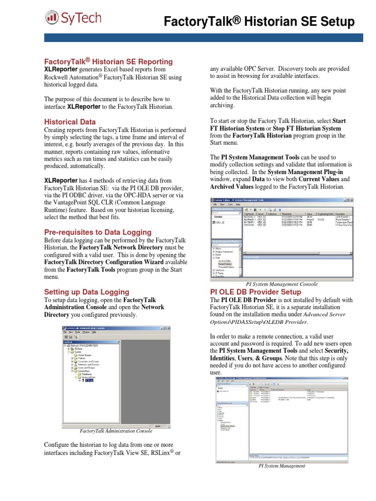 Technical Rockwell Automation Factorytalk Historian Pdf User Computing Microsoft Windows