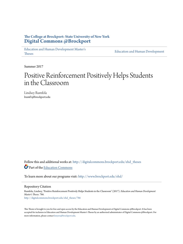 Positive Reinforcement | PDF | Reinforcement | Teachers