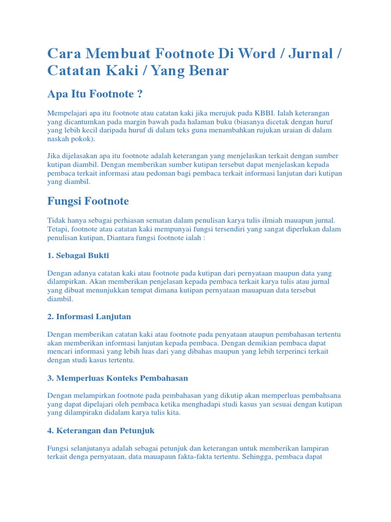 Memahami Footnote | PDF