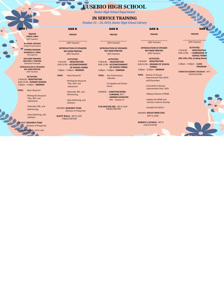 Program Invitation Inset | PDF | Teaching Mathematics