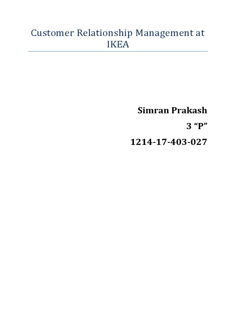 IKEA Customer Relationship Management Insights | PDF | Customer ...