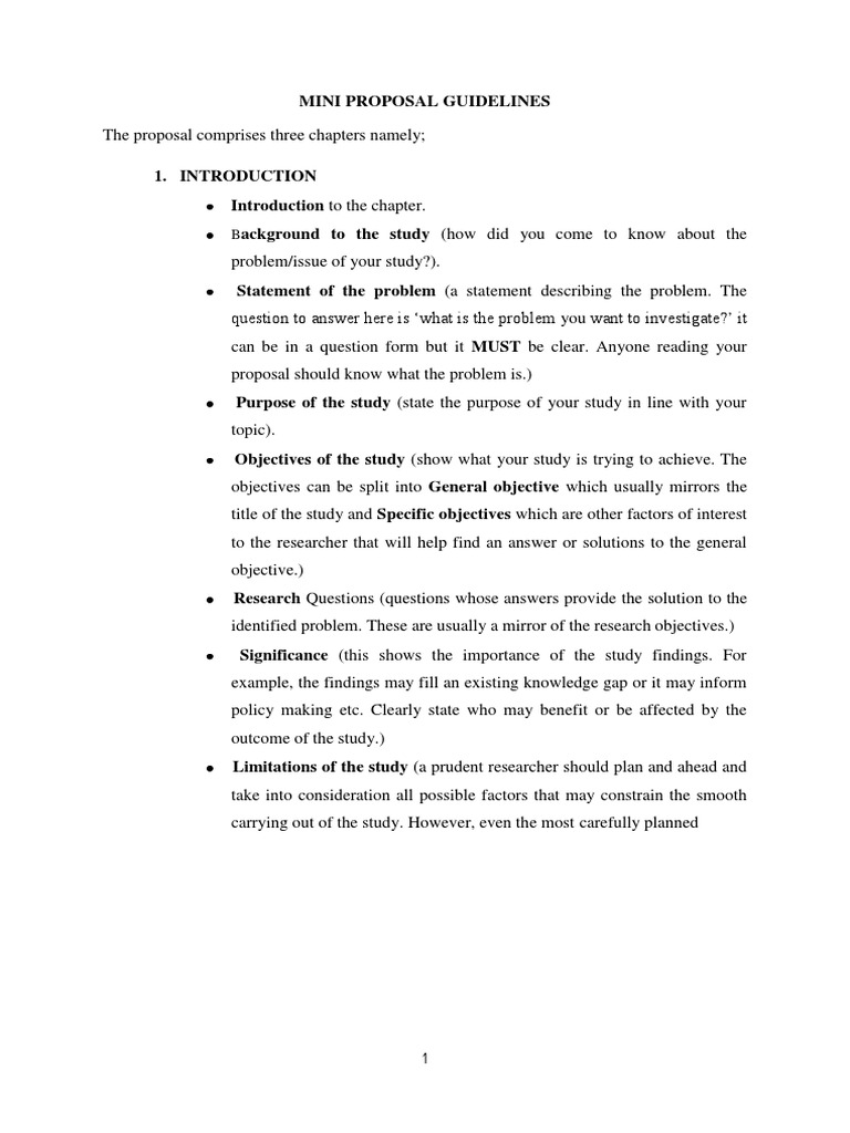 Mini Proposal Guideline | PDF | Sampling (Statistics) | Question