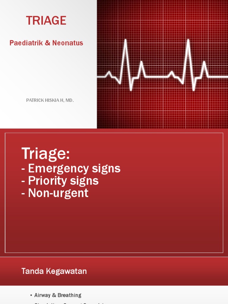 Triage Neonate & Paediatric | PDF | Emergency Medical Services | First Aid
