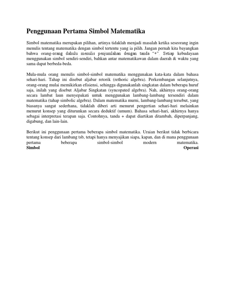 Lambang Matematika | PDF