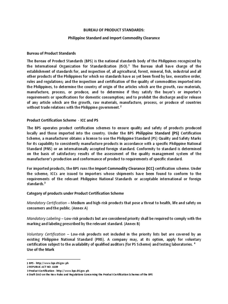 Bureau of Product Standards - Icc and Ps | PDF | Justice | Crime & Violence