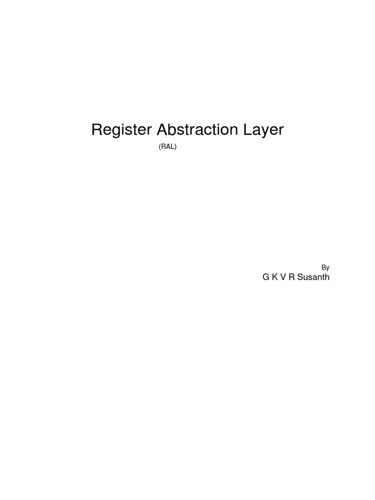 Register Abstraction Layer (RAL) | PDF | Class (Computer Programming) | Digital Technology