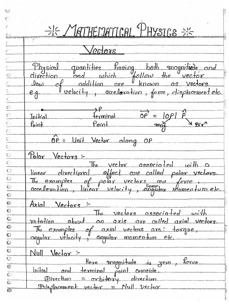 Mathemetical Physics Class Notes PDF | PDF