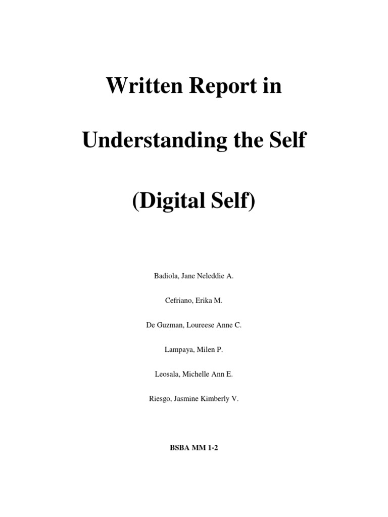 Written Report in Understanding The Self | PDF | Social Media | Popular ...