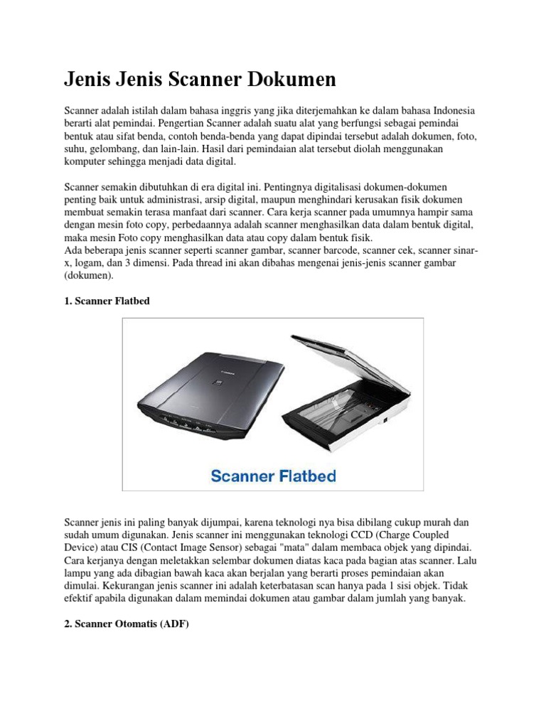 Jenis Jenis Scanner Dokumen | PDF