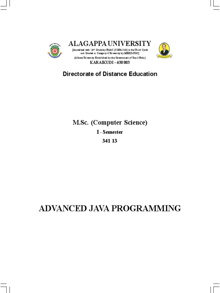 M - SC - (CS) - 341 13 - Advaned Java Programming | PDF | Databases | Java Servlet