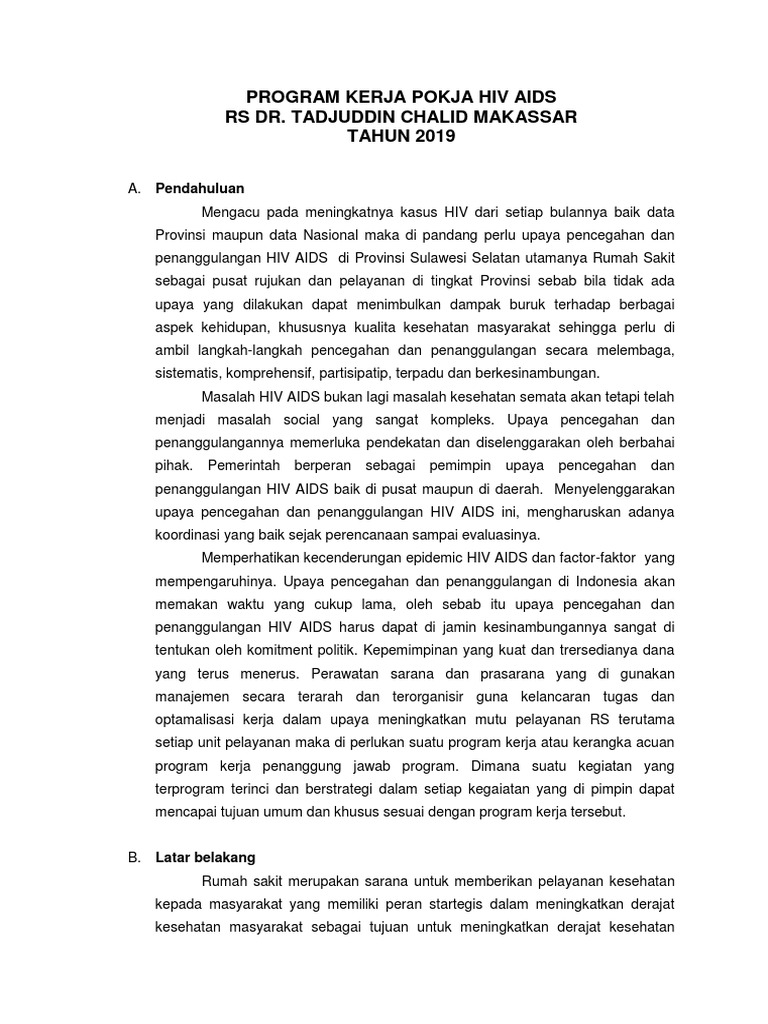 RSTC Program Kerja HIV | PDF
