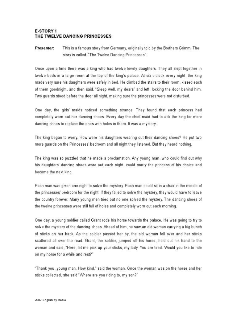 E STORY 1 - The Twelve Dancing Princesses | PDF