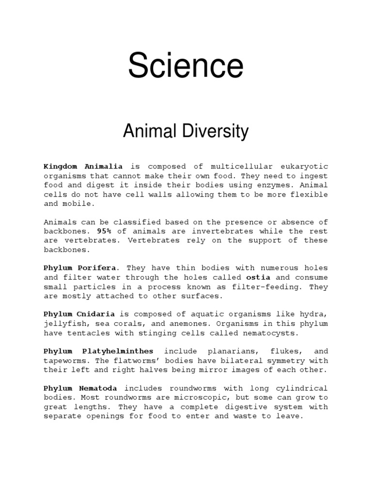 Animal Diversity | PDF | Zoology | Organisms