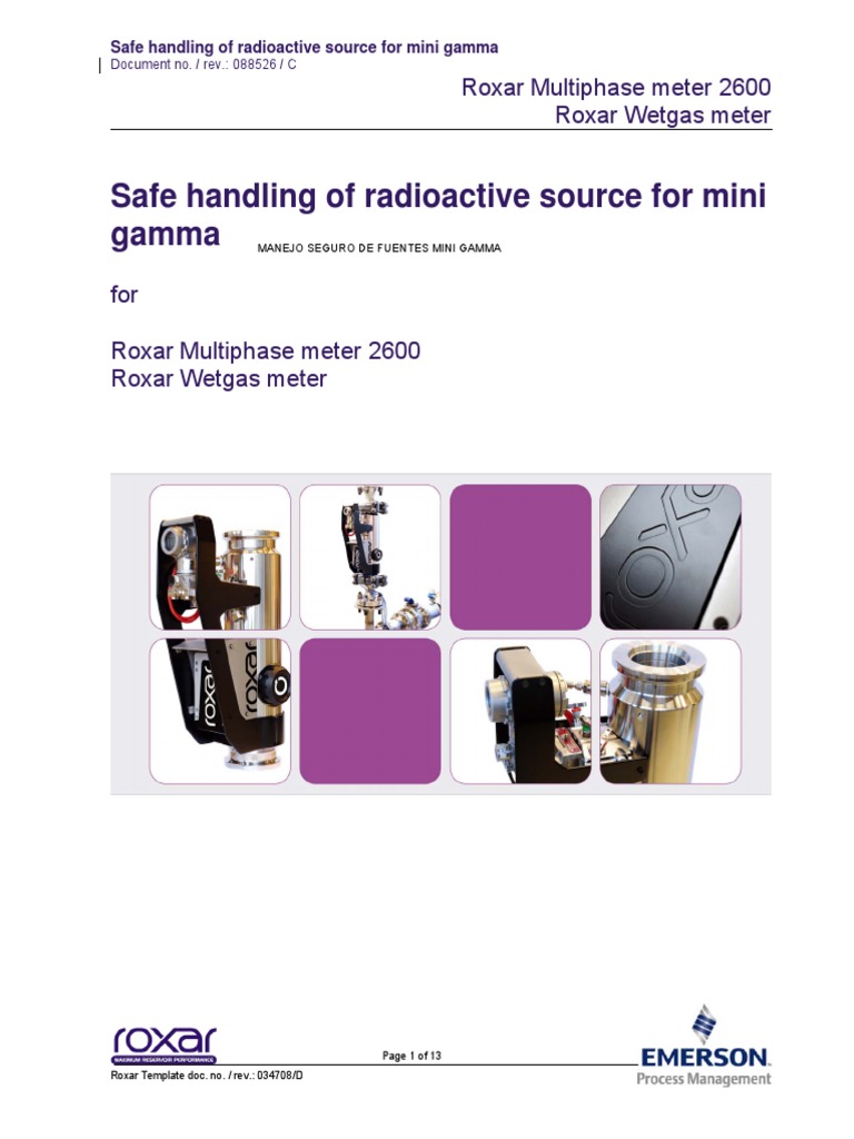 Safe Handling of Roxar Gamma Sources | PDF | Ionizing Radiation ...