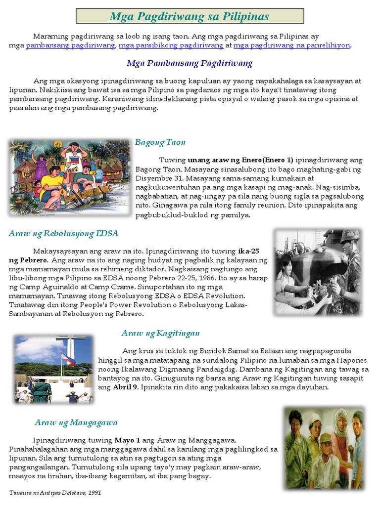 Mga Pagdiriwang Sa Pilipinas2 | PDF