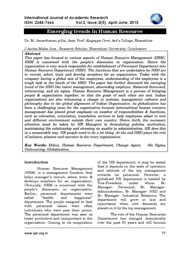 Hrdss-Recent Trends in HRD PDF | PDF | Human Resources | Human Resource ...