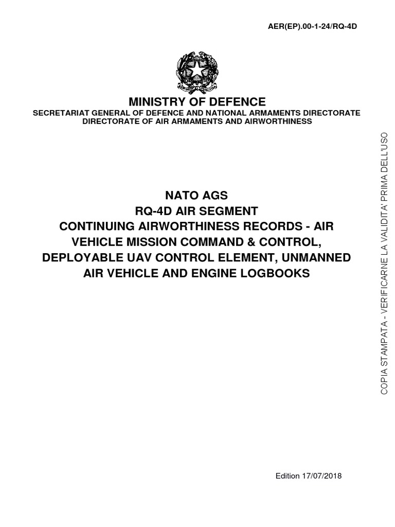 AER EP 00 1 24 RQ4D Ed 17072018 | PDF | Unmanned Aerial Vehicle | Aviation
