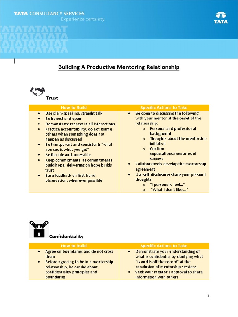 Building A Productive Mentoring Relationship PDF | PDF | Mentorship | Psychology