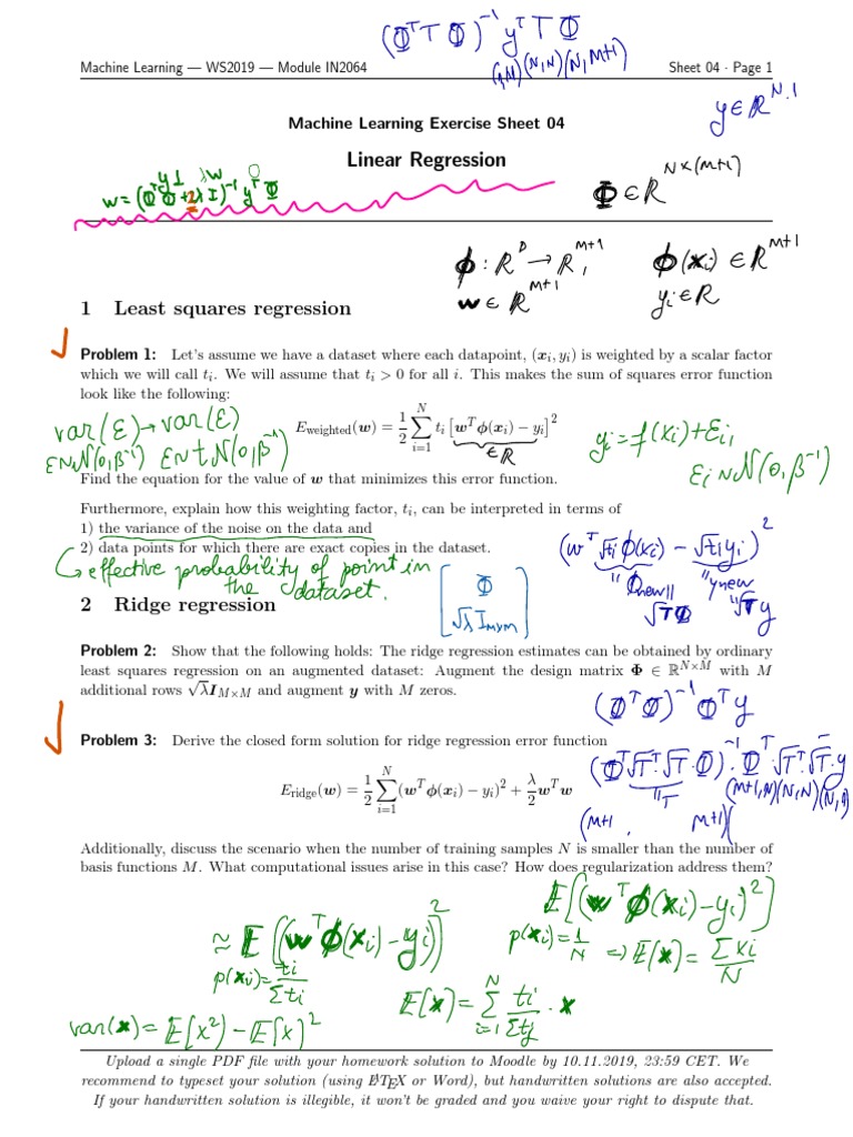 Exercise 04 Linear Regression PDF | PDF | Regression Analysis | Linear ...