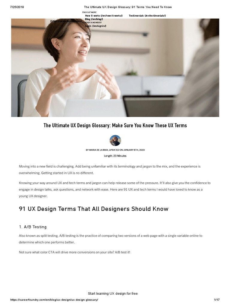 The Ultimate UX Design Glossary - 91 Terms You Need To Know | PDF | Ios ...