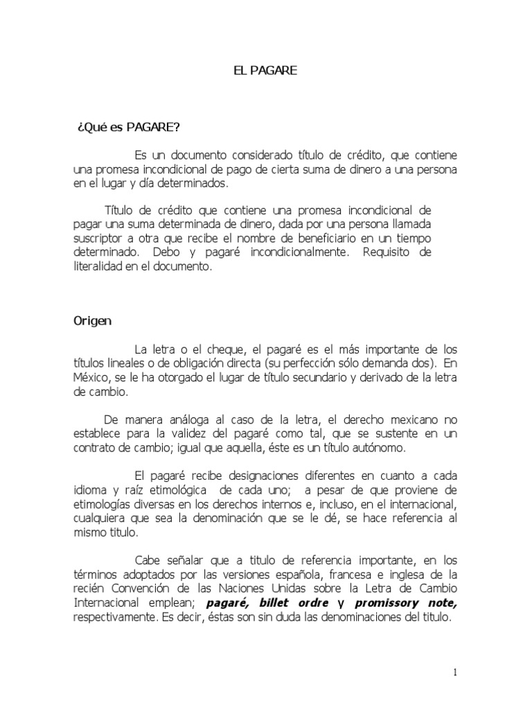 El Pagaré | PDF | Pagos | Estatuto de limitaciones