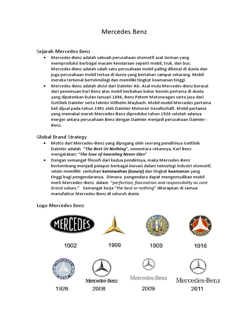 Mercedes Benz's Strategic Business Components | PDF