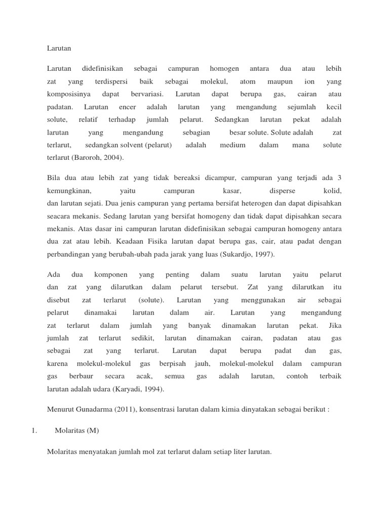 Landasan Teori Pengenceran | PDF