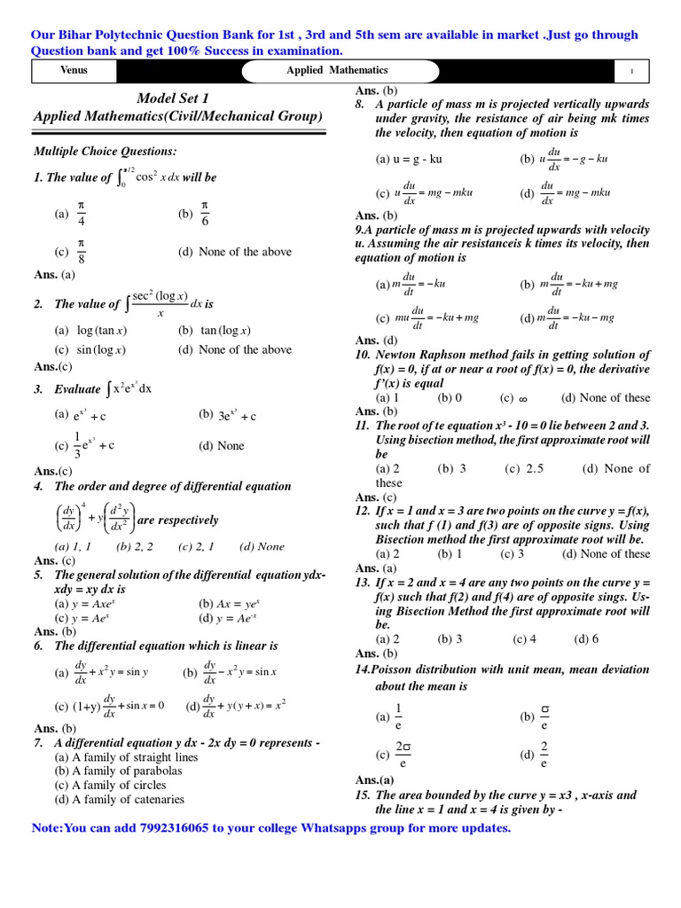 Applied Mathematics - III (Civil & Mech) | PDF | Zero Of A Function ...